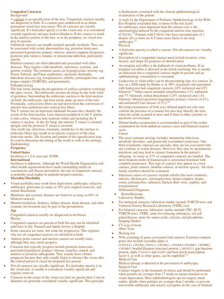 Congenital Cataracts: CRYBB3 Beaded Filament Structural Protein 1 ...