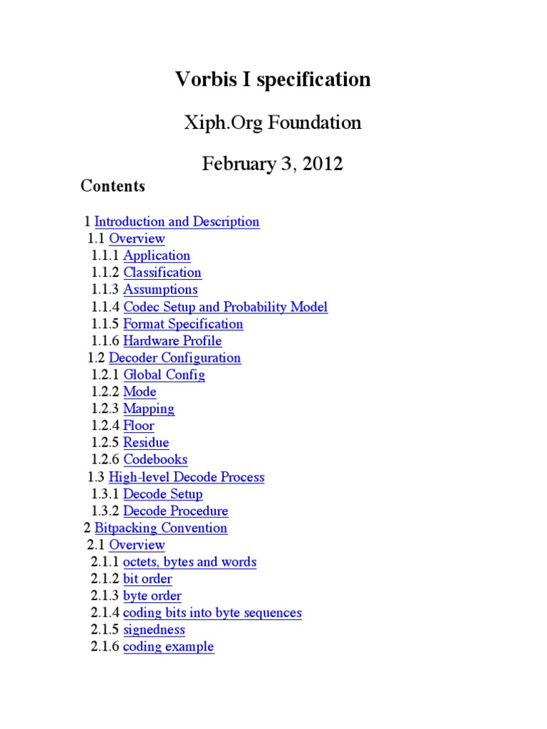 Ogg Vorbis | PDF | Array Data Structure | Codec