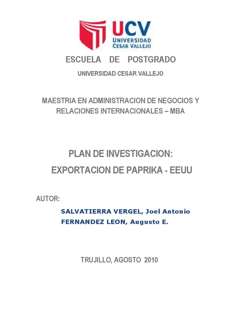 Plan de exportación de páprika peruana a Estados Unidos: Aprovechando ...