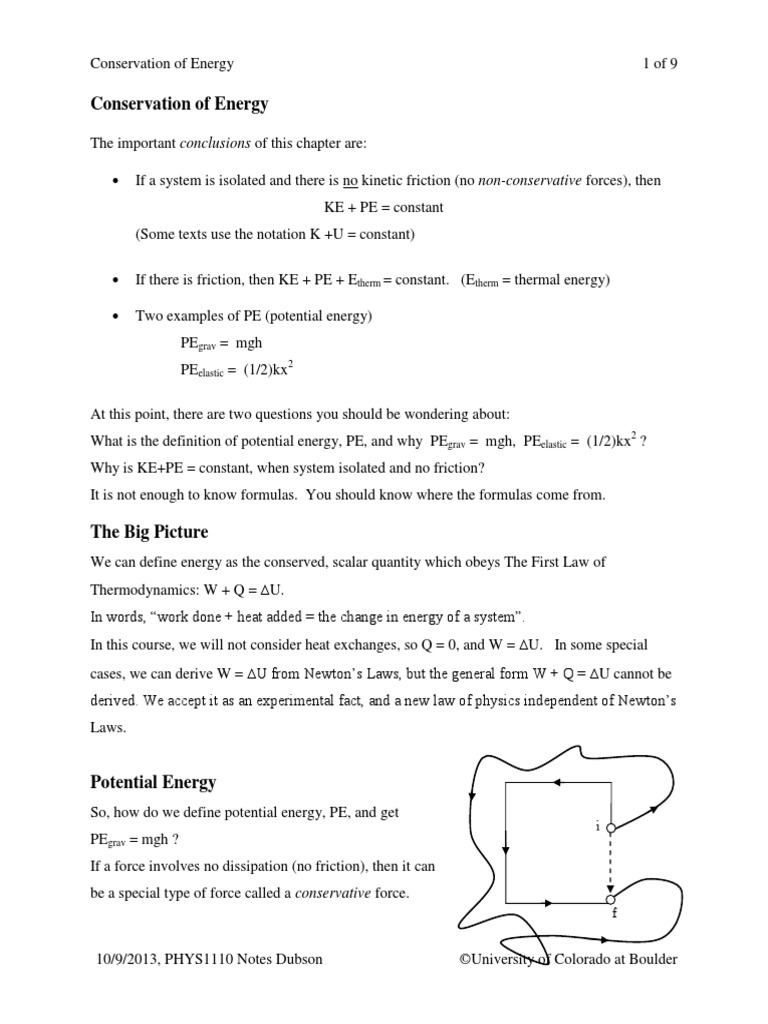 Chapter 7 Conservation of Energy | PDF