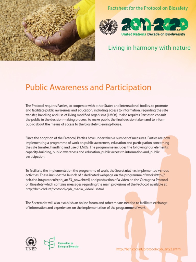 Public Awareness and Participation: Living in Harmony With Nature | PDF ...