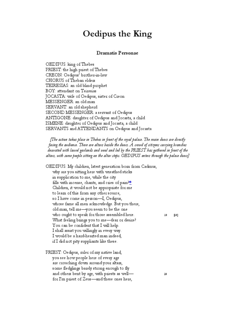 Oedipus the King | Oedipus | Theban Mythology