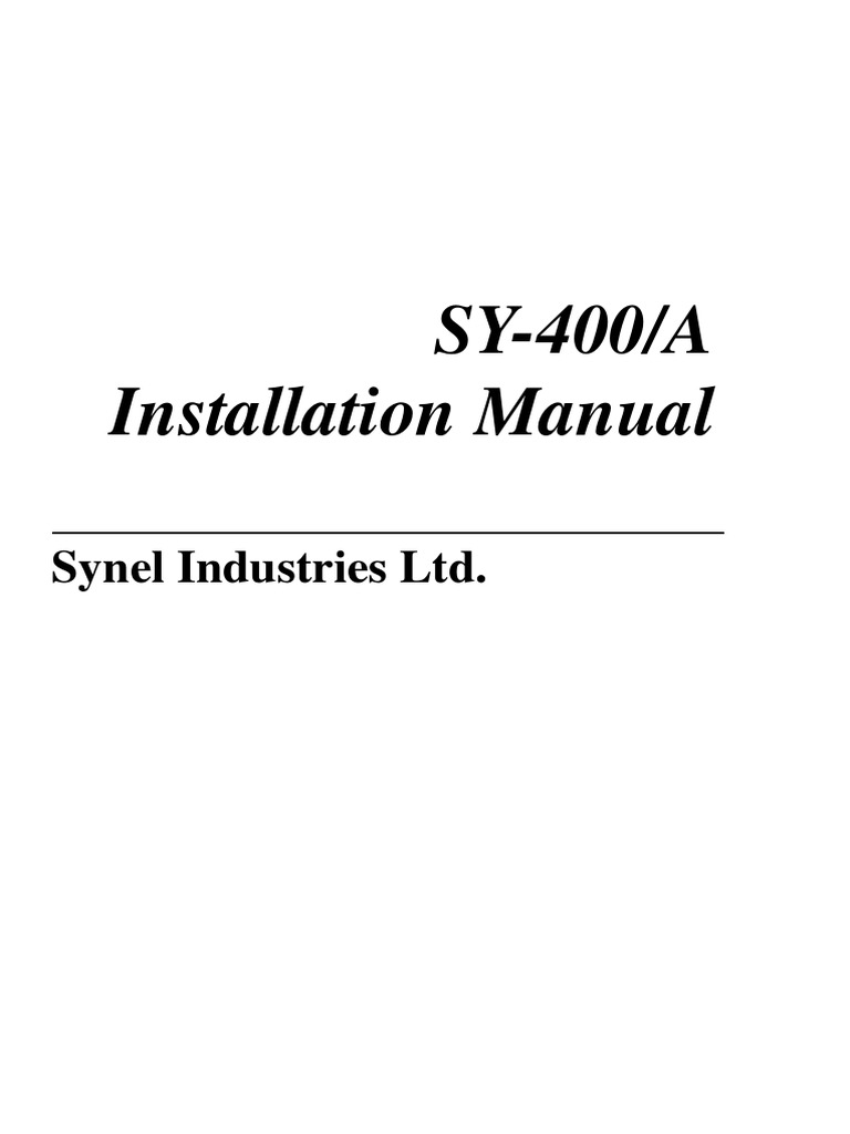 Sy 400 A Install | PDF | Electrical Connector | Cable