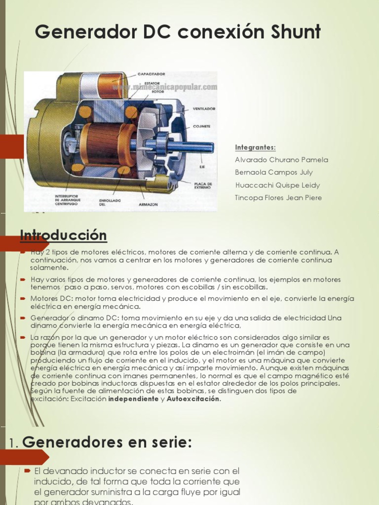 Generador DC Conexión Shunt | PDF | Generador eléctrico | Inductor