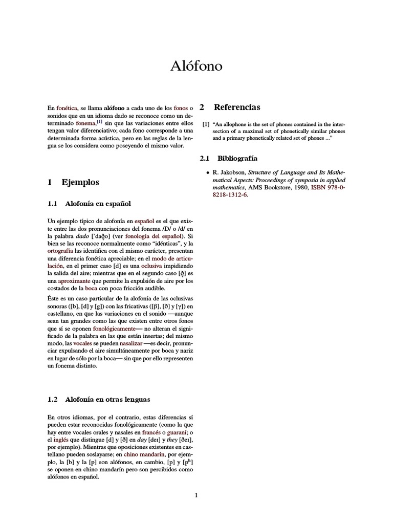 Alofonía: Variaciones Fonéticas | PDF | Fonología | Voz humana