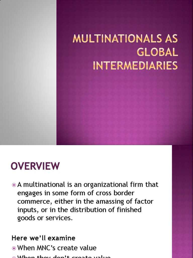 Multinationals As Global Intermediaries | PDF | Multinational ...