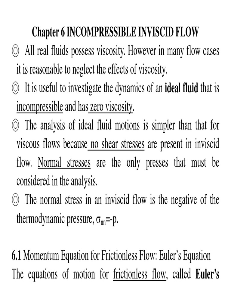 Incompressible Inviscid Flow | Fluid Dynamics | Viscosity