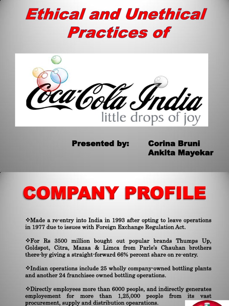 CocaCola Ethical Vs Unethical | PDF | Coca Cola | Employment