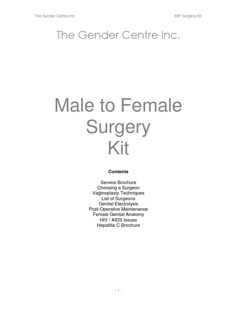 MTF Surgery Kit | PDF | Vagina | Transsexual