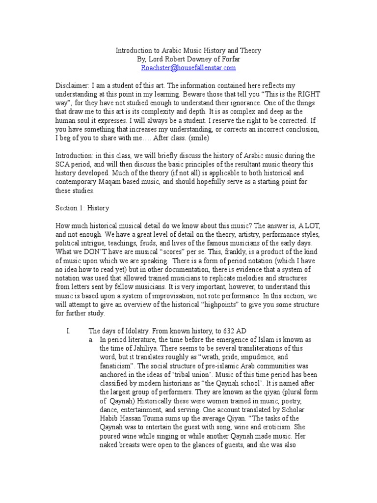 Introduction To Arabic Music History and Theory v3 | Download Free PDF ...