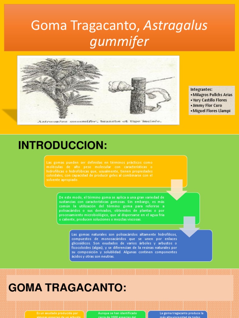 Propiedades y Usos de la Goma Tragacanto | PDF | Solubilidad | Coloide
