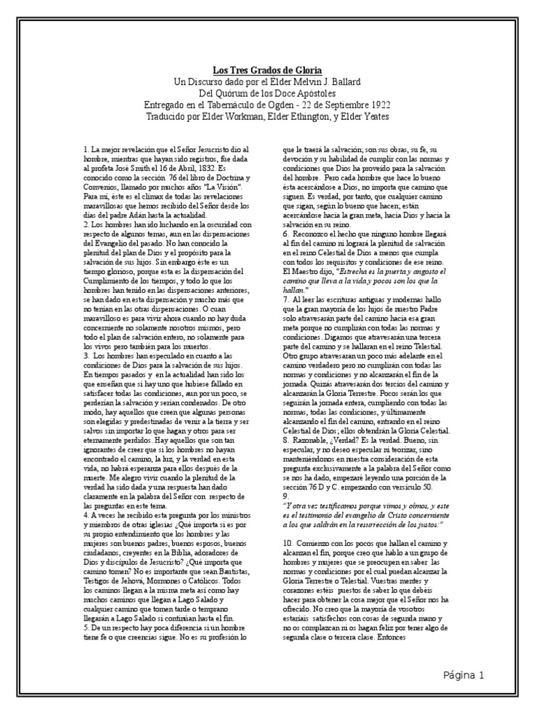 Los Tres Grados de Gloria (Español) | PDF | Salvación | La resurrección ...