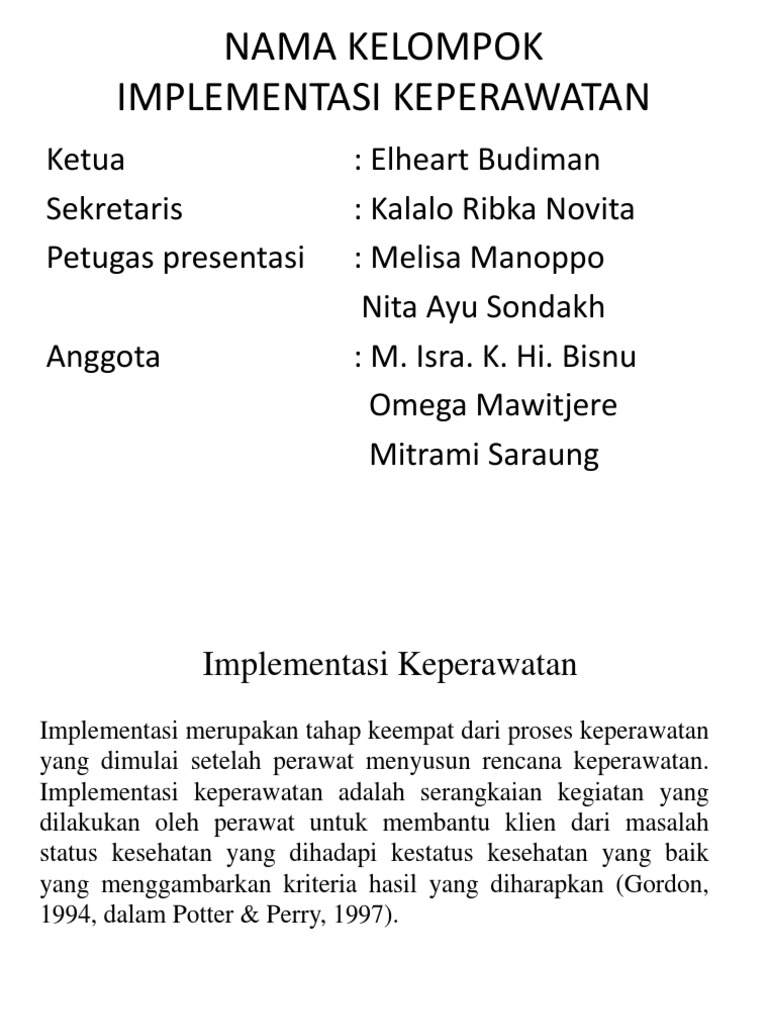 Implementasi Keperawatan | PDF