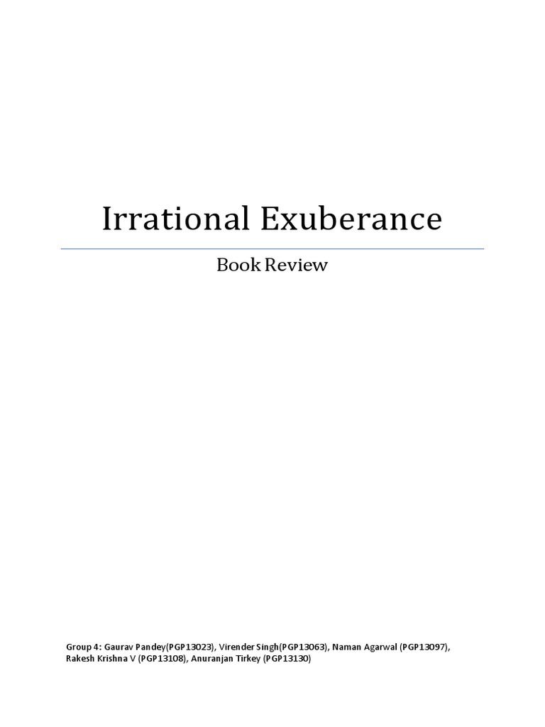Irrational Exuberance Book Review | PDF | Economic Bubble | Stock Market