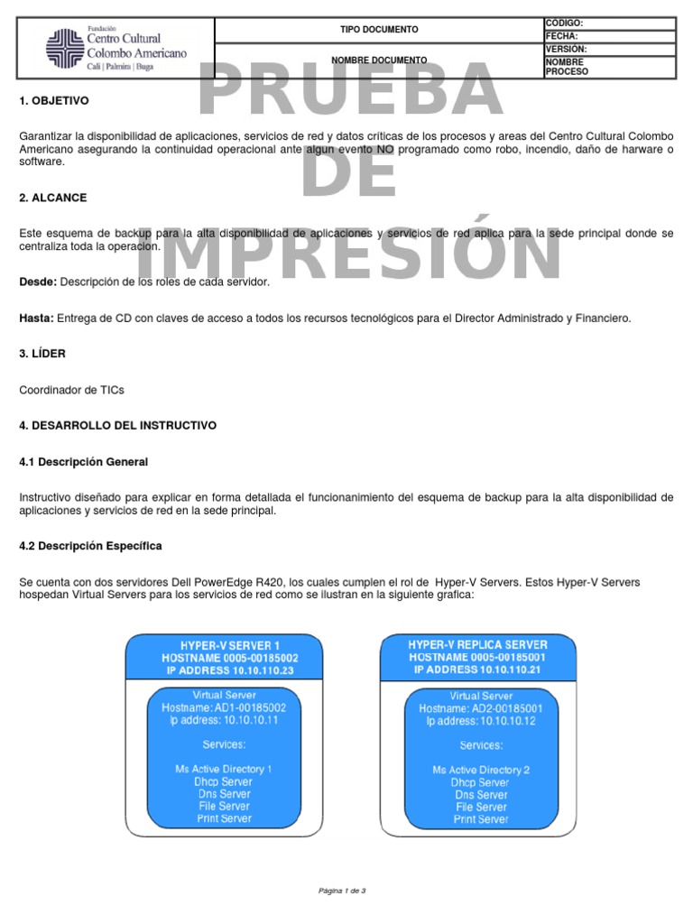 Esquema de Backup para Alta Disponibilidad | PDF | Servidor ...