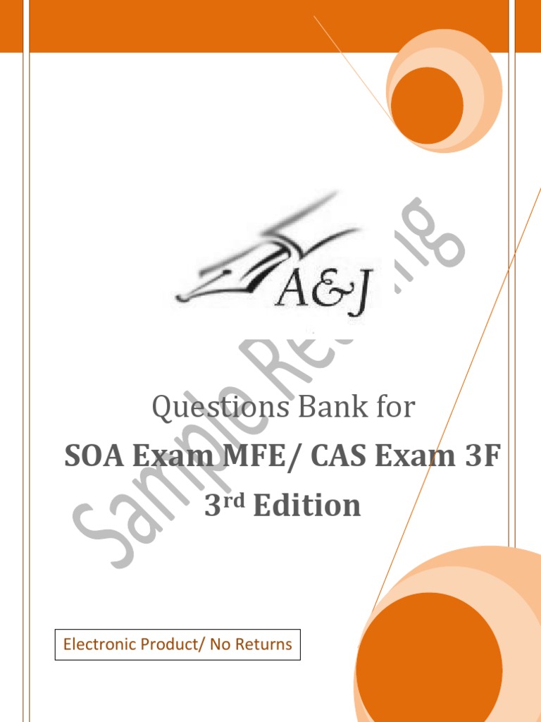A&J Questions Bank For SOA Exam MFE/ CAS Exam 3F | PDF | Greeks ...