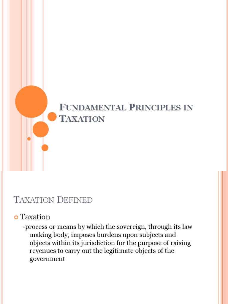Principles of Taxation Explained | PDF | Taxation In The United States ...