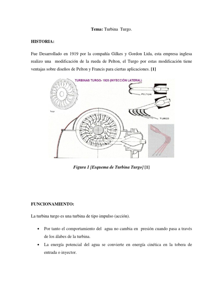 Turbina Turgo - Caracteristicas | PDF | Máquinas rotativas | Conversión ...
