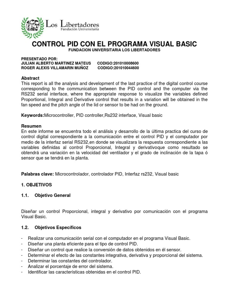 Control Pid Con El Programa Visual Basic | PDF | Programa de computadora | Programación