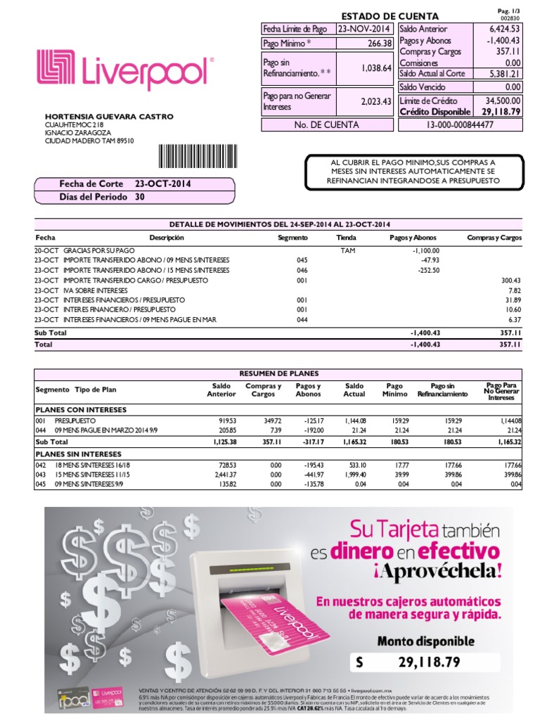 Estado de Cuenta | PDF | Economias | Business
