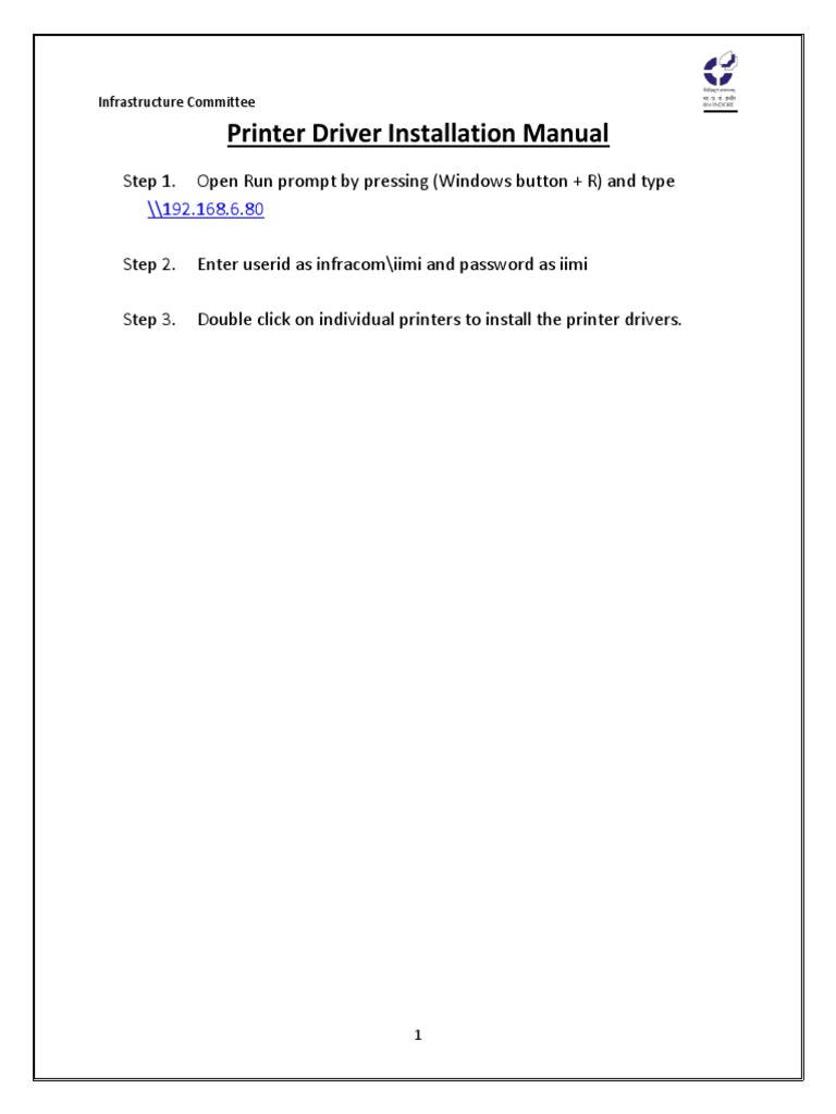 Printer Driver Installation Guide Pdf Computers
