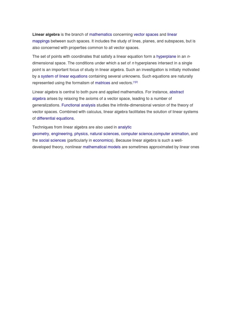Hyperplanes in Linear Algebra | PDF | Science & Mathematics