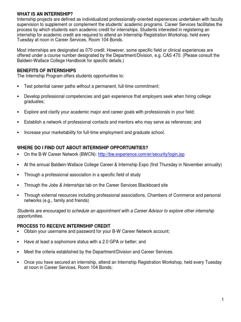 Internship Guidelines December 2010 Revised | PDF | Internship | Job ...