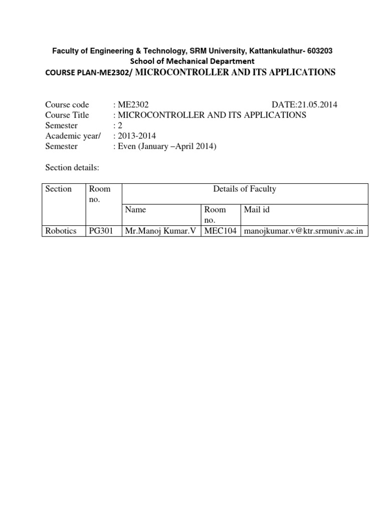 Lesson Plan | Download Free PDF | Microcontroller | Pic Microcontroller