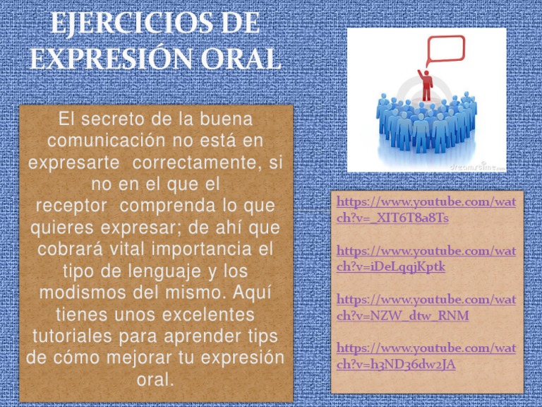 Ejercicios de Expresión Oral. | PDF
