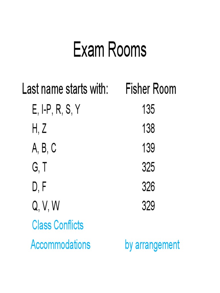 Exam Room Assignments and Conflicts | PDF