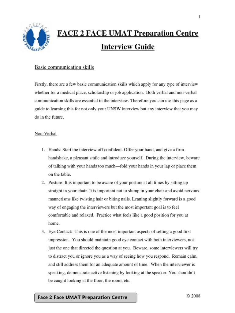 011 - Interview Guide | PDF | Nonverbal Communication | Psychology