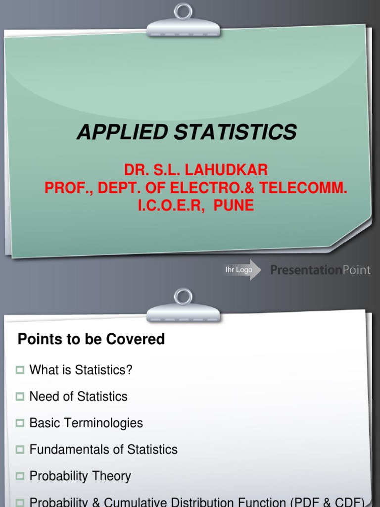 Applied Statistics | PDF | Probability Density Function | Probability ...