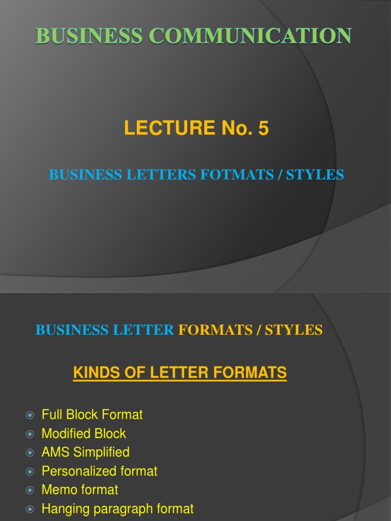 Business Letter Formats Overview | PDF | Paragraph | Semiotics