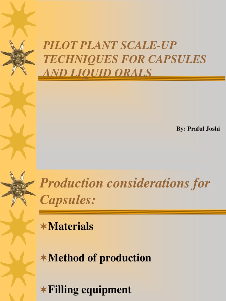 Pilot Plant Capsules Tablets ES | PDF