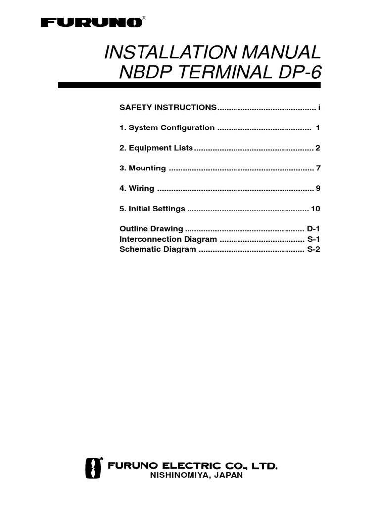 NBDP Terminal DP-6 Install Guide | PDF | Mains Electricity | Power Supply