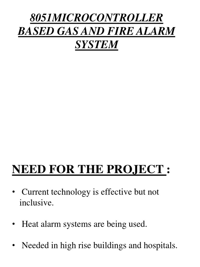 8051microcontroller Based Gas And Fire Alarm System Ppt Pdf
