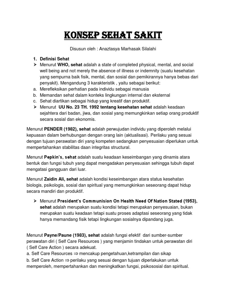 Konsep Sehat Sakit | PDF | Pengembangan Diri | Kesehatan Holistik