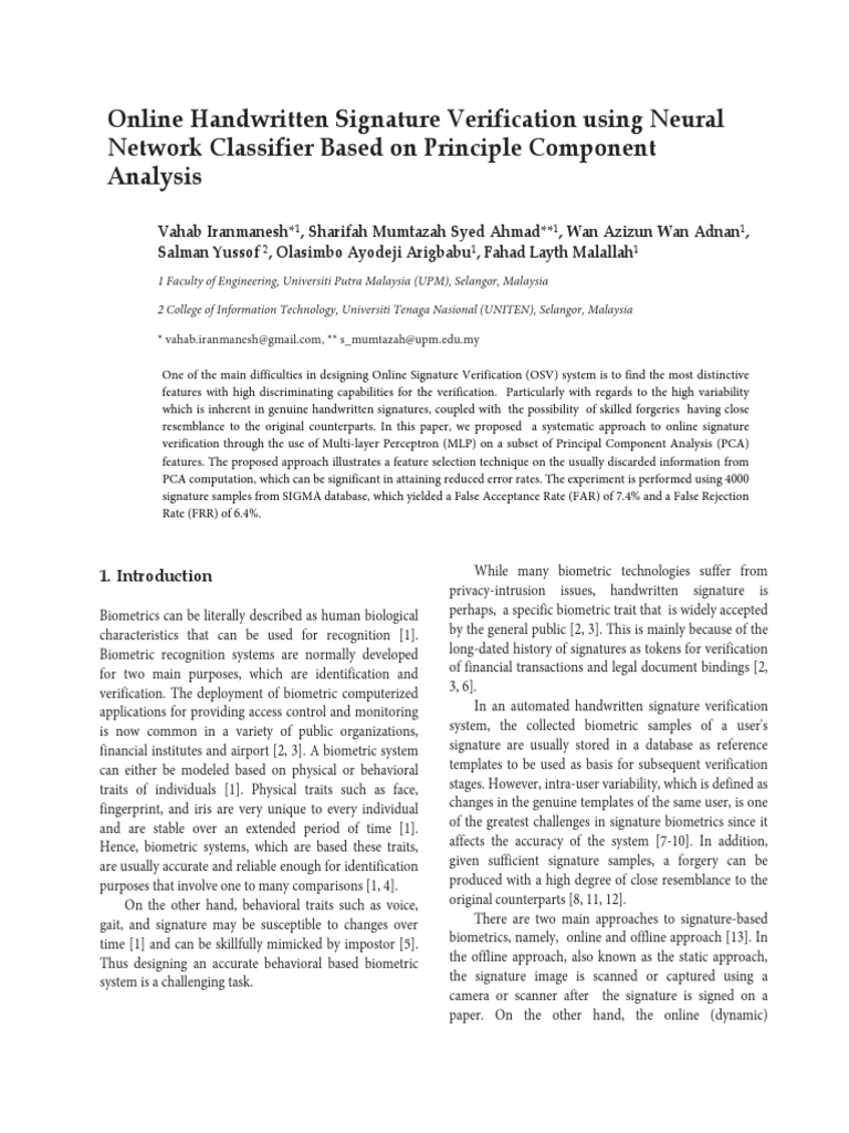 Online Handwritten Signature Verification Using Neural Network ...