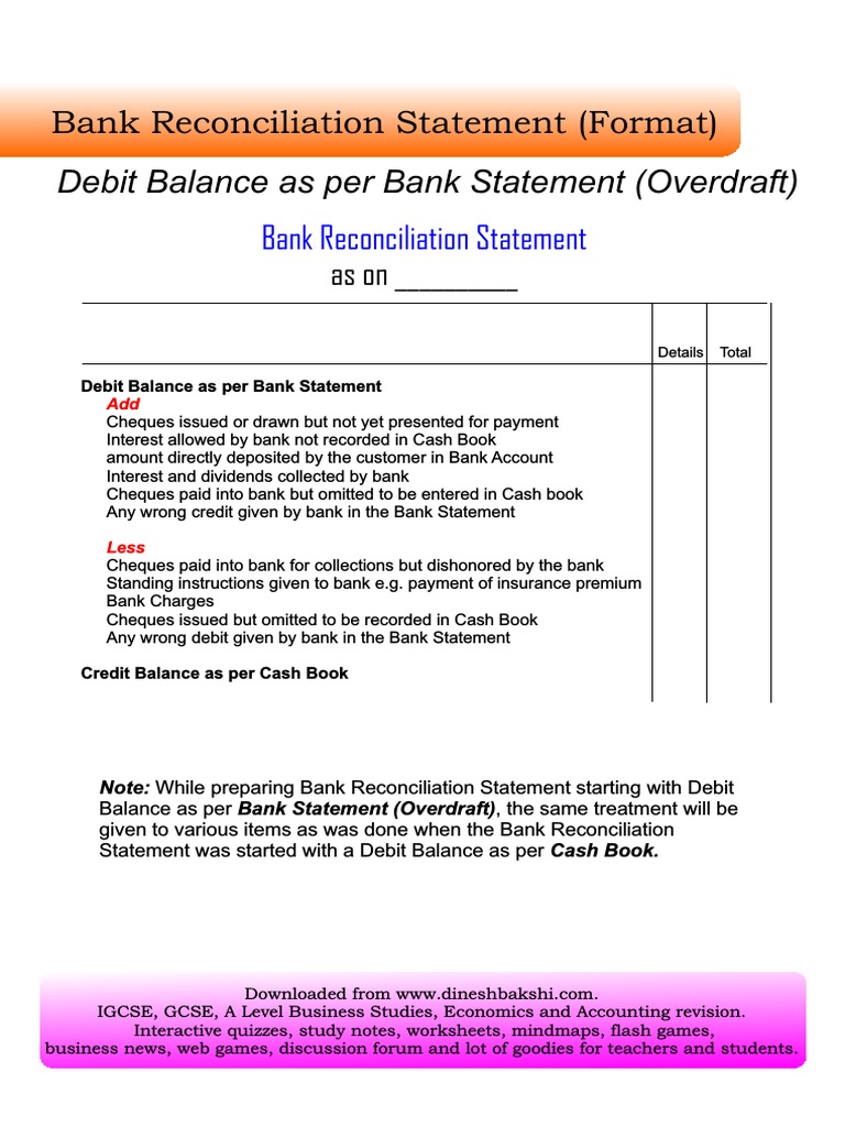 Format Debit Bal Bank Statement | PDF