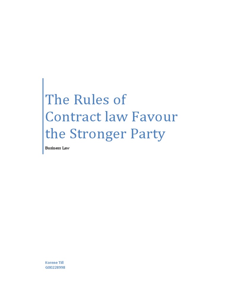 Contract Law | PDF | Offer And Acceptance | Consideration