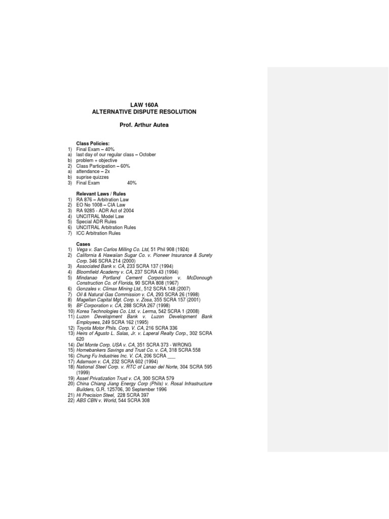 Alternative Dispute Resolution (ADR) | PDF | Arbitral Tribunal | Arbitration