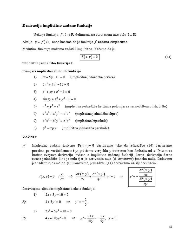 Derivacije Implicitno | PDF