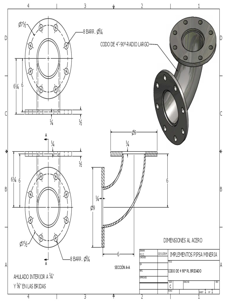 Codo de 4" a 90° Bridado | PDF