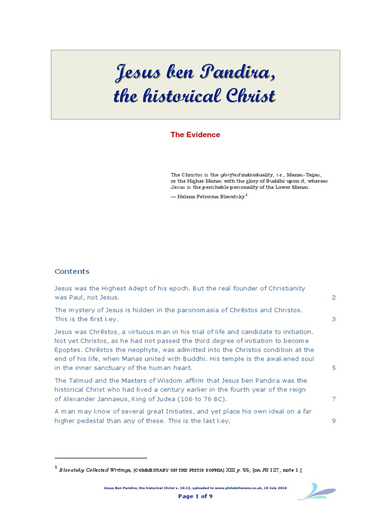Jesus Ben Pandira, The Historical Christ | PDF | Saint Peter | Jesus
