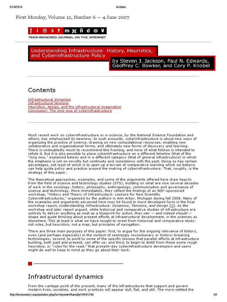 Understanding Infrastructure - History, Heuristics and ...