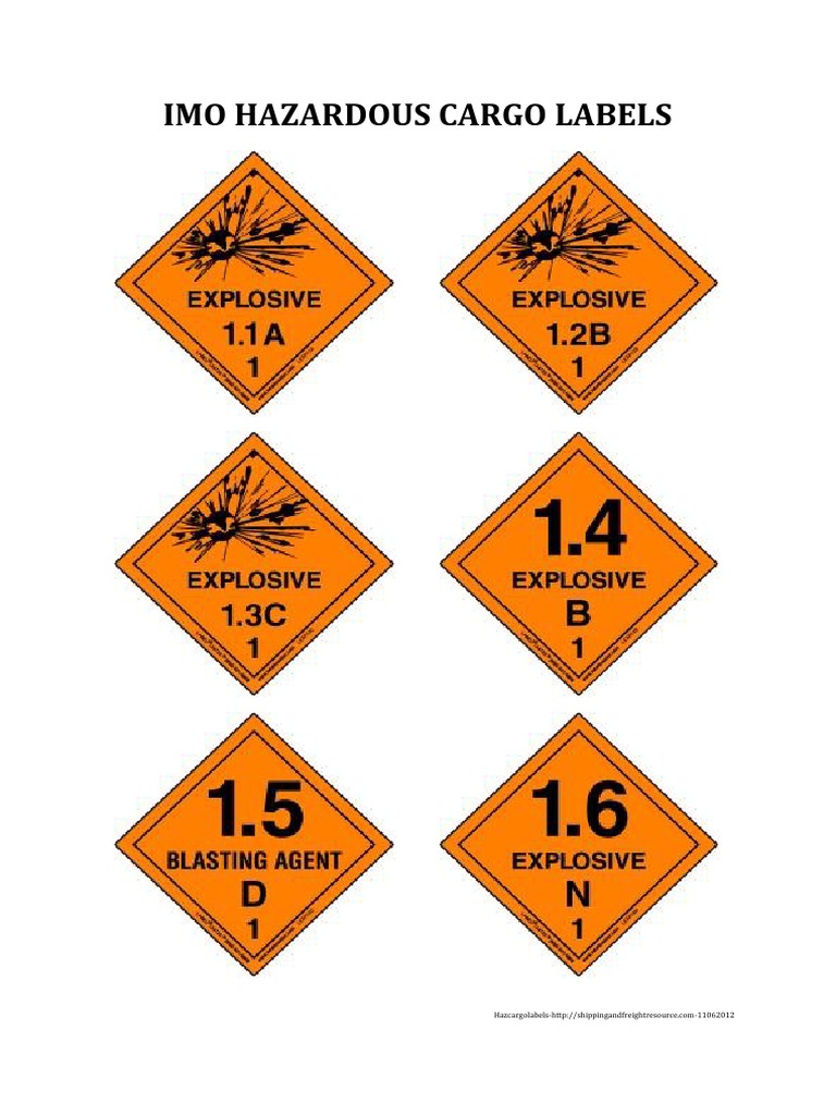 IMO Hazardous Cargo Labels Guide | PDF