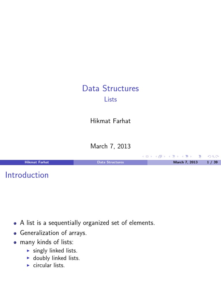 Data Structures: Lists | PDF | Array Data Structure | Constructor (Object Oriented Programming)