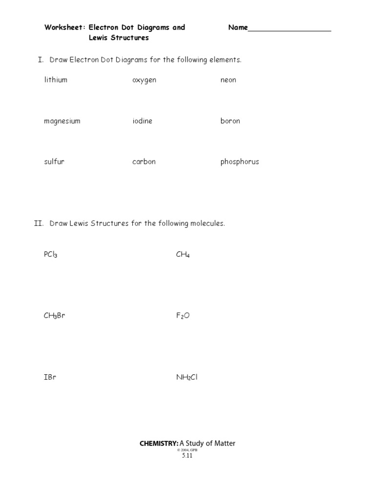 Electron Diagram Worksheet 4 | PDF