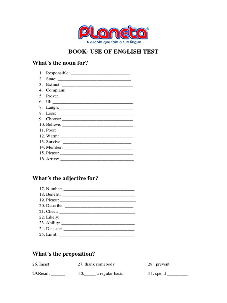 Book-Use of English Test What S The Noun For? | PDF | Career & Growth ...