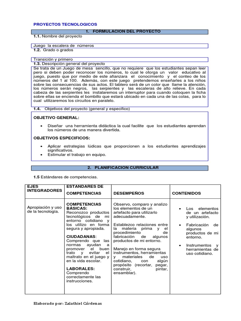 Plantilla Del Proyecto Tecnológico | PDF | Science | Ciencia (general)